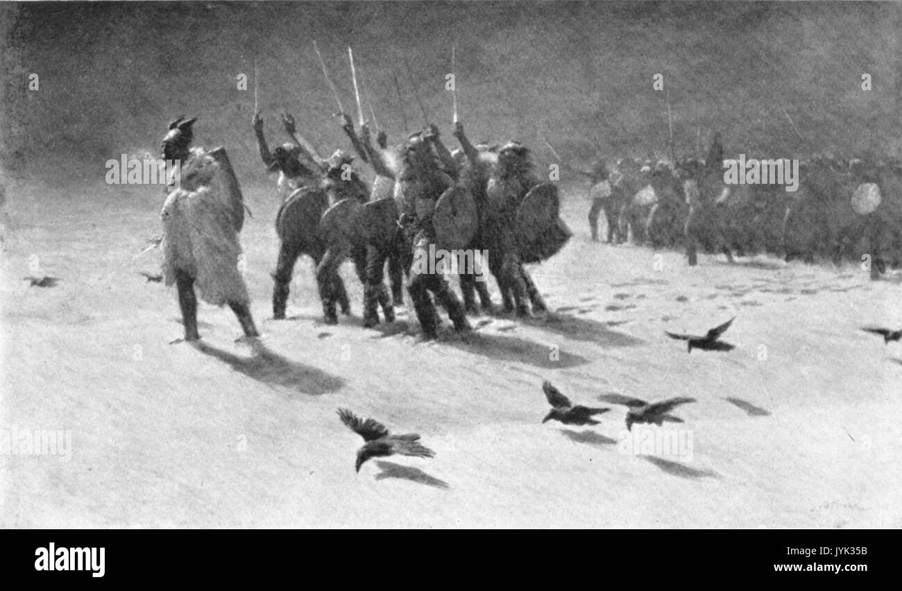 A historical account or depiction of a Viking raid or expedition ...