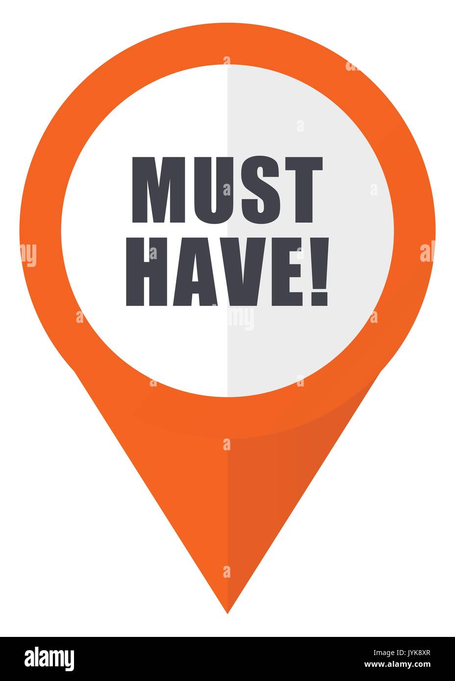 Must have orange pointer vector icon in eps 10 isolated on white ...