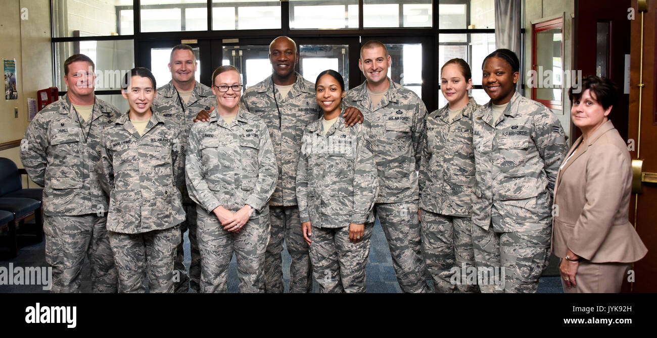 Chief Master Sgt. of the Air Force Kaleth O. Wright takes a group photo ...