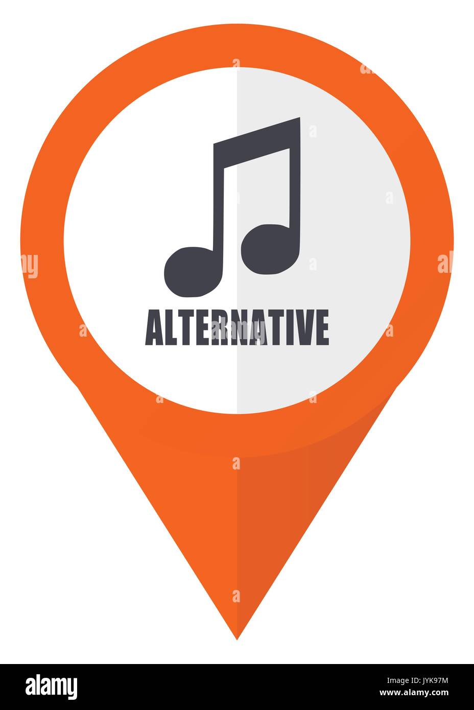 Alternative music orange pointer vector icon in eps 10 isolated on ...