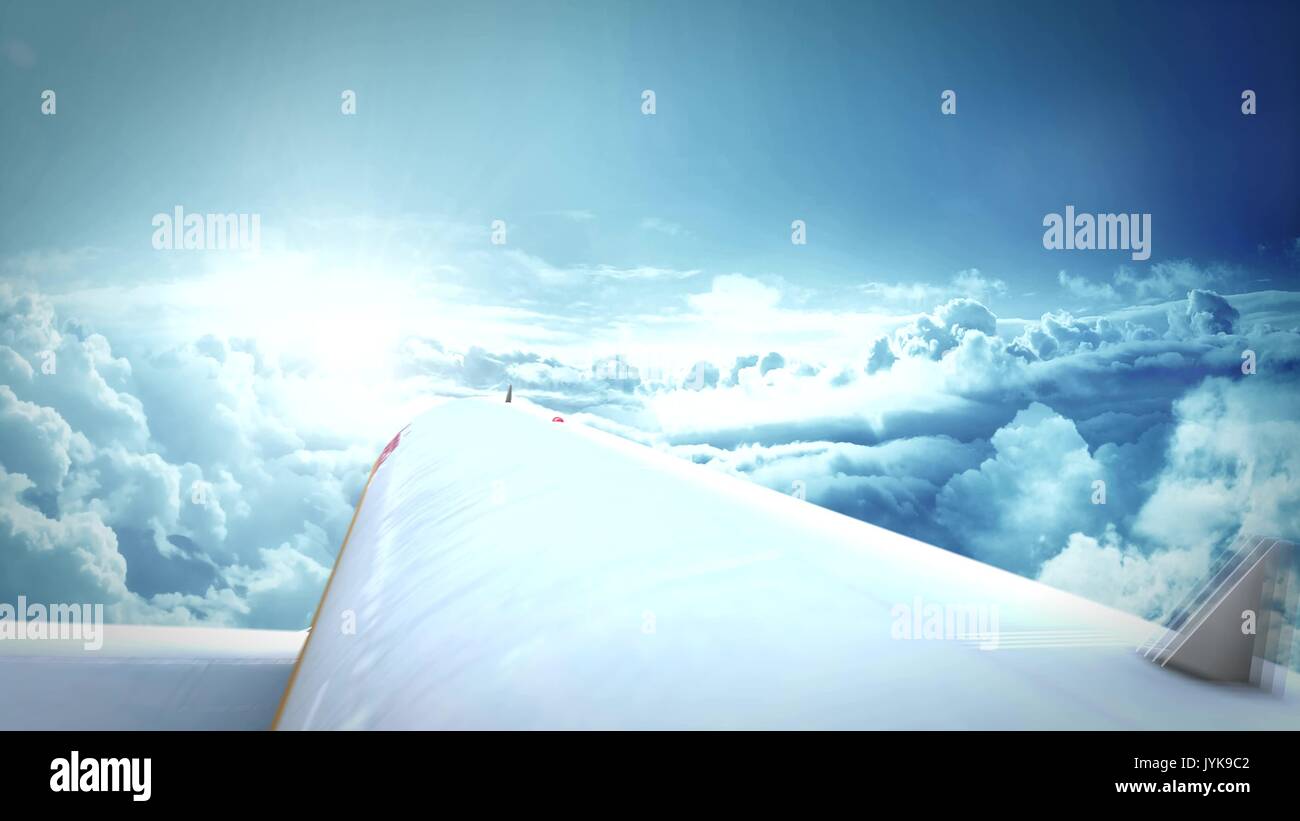 Animation flying airplane above clouds hi-res stock photography and ...