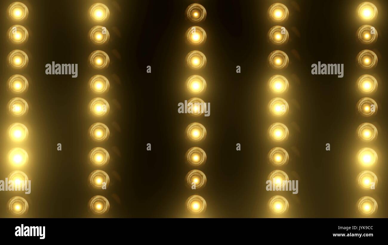 Bright flood lights background with glow. Green tint. Seamless loop ...