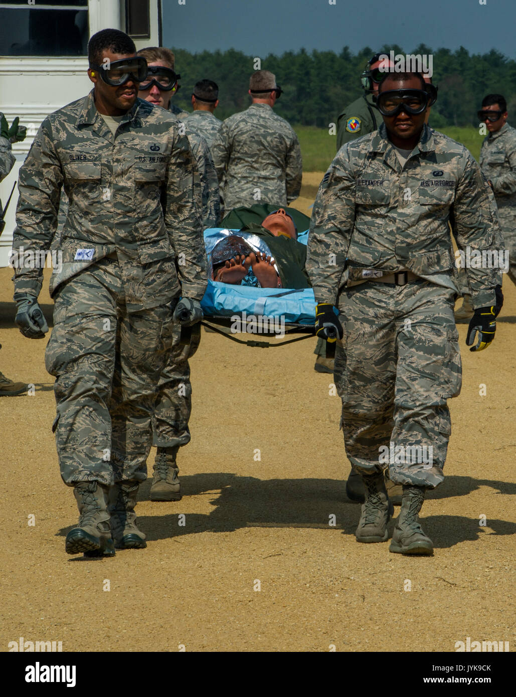 U.S. Airmen with the 445th Aeromedical Staging Squadron, Wright ...