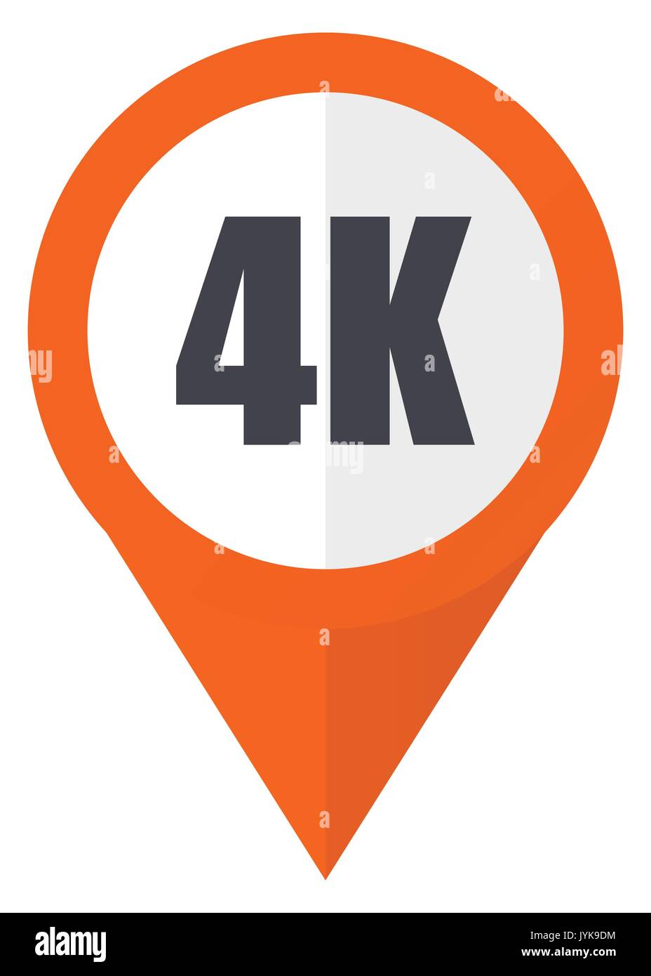 4k orange pointer vector icon in eps 10 isolated on white background ...
