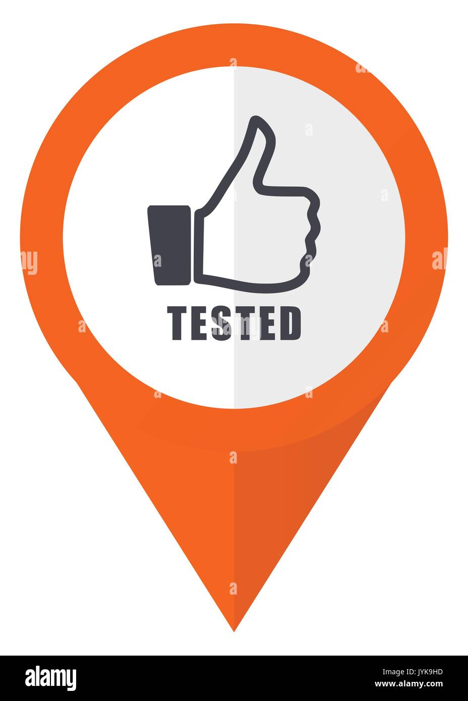 Tested orange pointer vector icon in eps 10 isolated on white ...