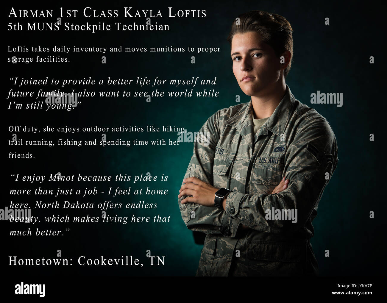 Airman 1st Class Kayla Loftis, 5th Munitions Squadron stockpile ...