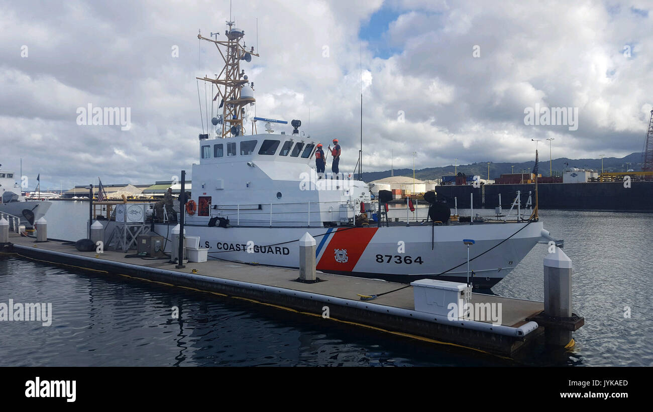 The crew of the Coast Guard Cutter Ahi (WPB 87364), an 87-foot patrol ...
