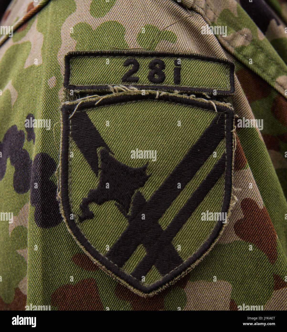 A Japan Ground Self-Defense Force unit patch is worn during military ...