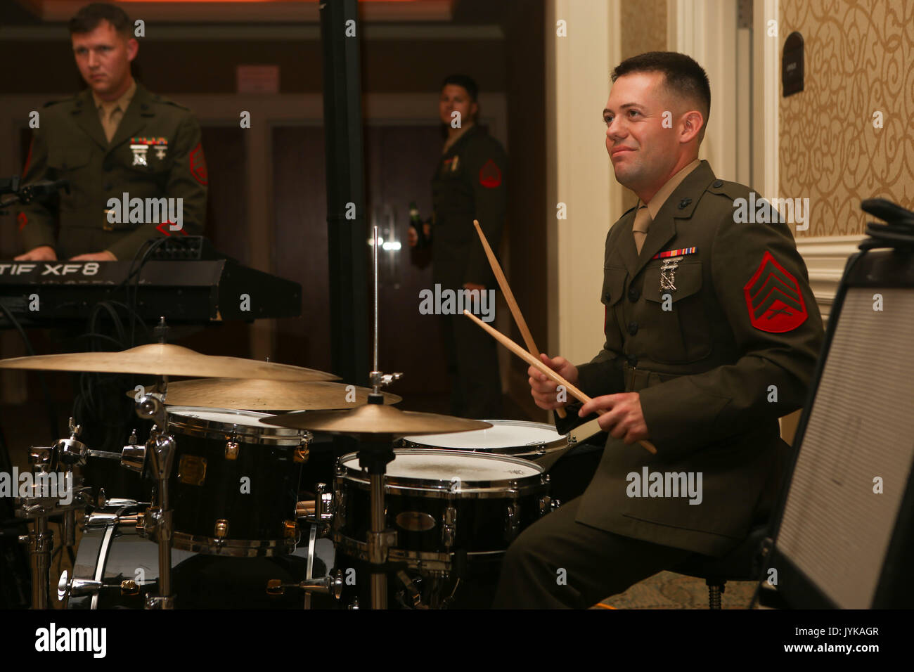 U.S. Marine Corps Sgt. John Yeates, percussionist, with 2nd Marine ...