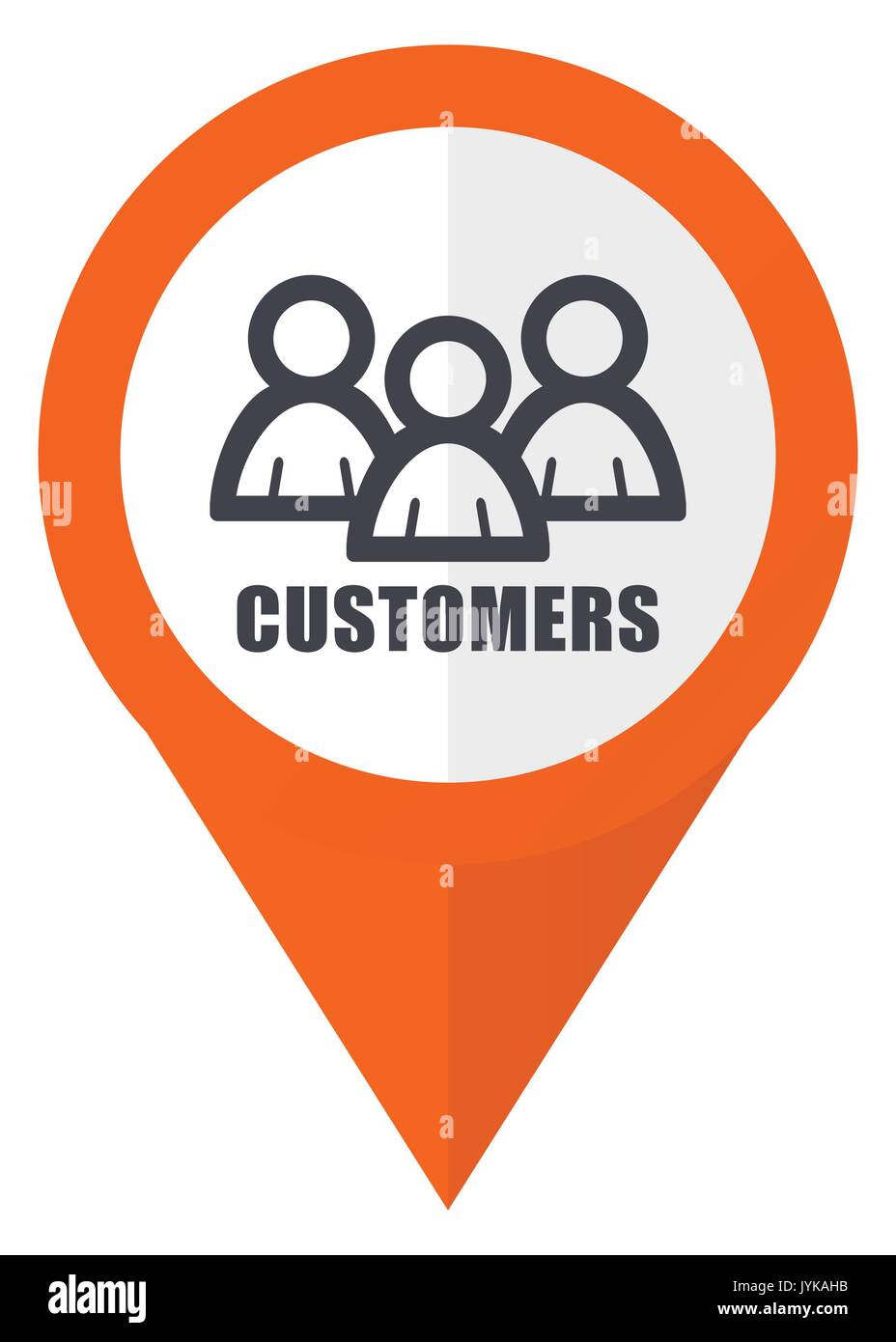 Customers orange pointer vector icon in eps 10 isolated on white ... Customers orange pointer vector icon in eps 10 isolated on white ...