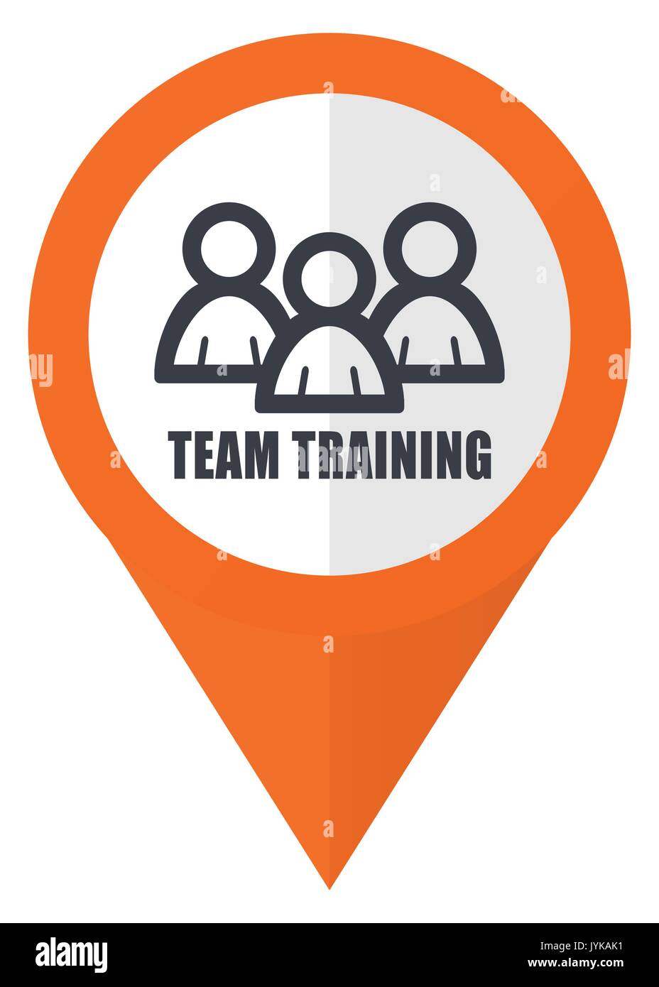 Team training orange pointer vector icon in eps 10 isolated on white ...