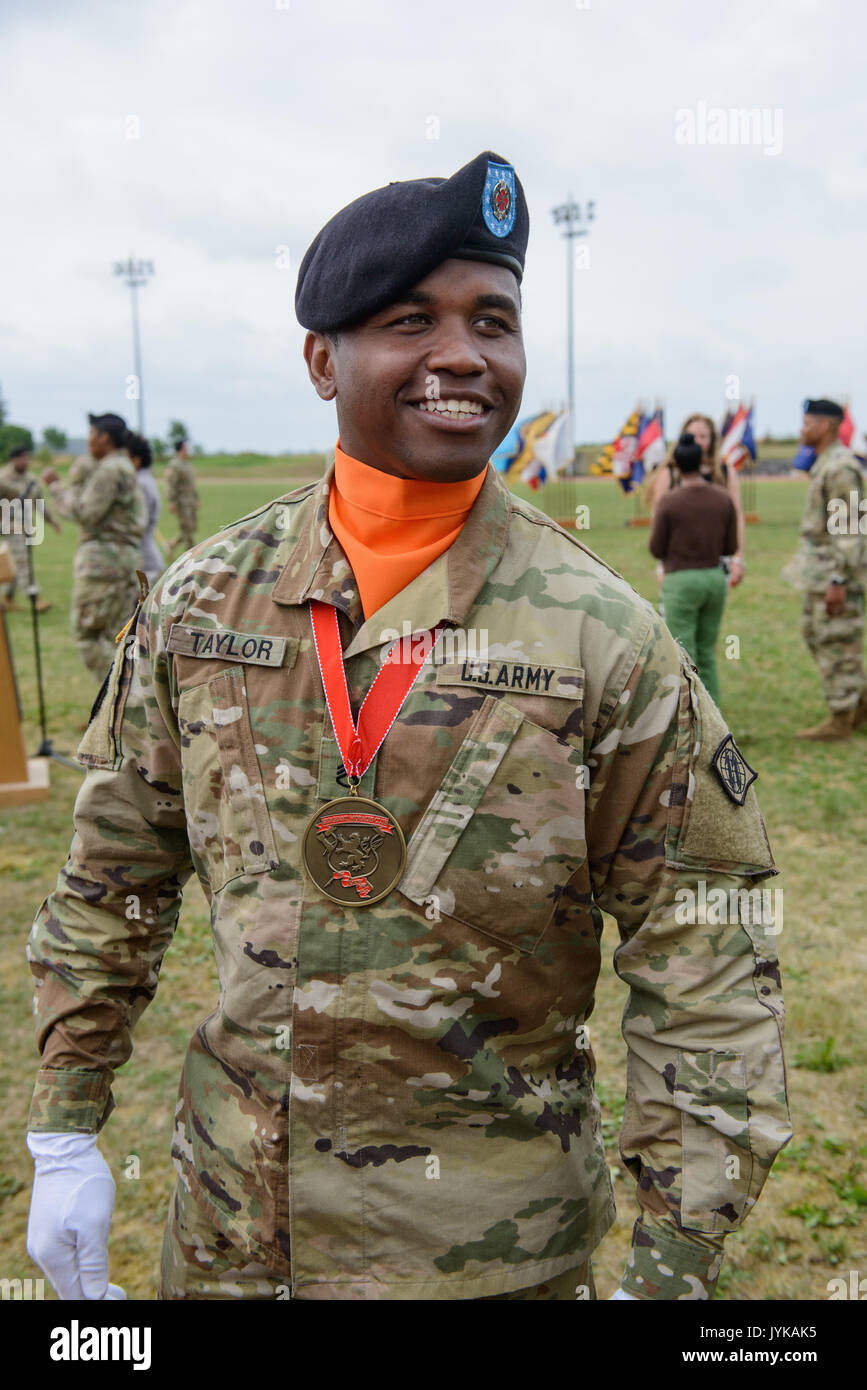 U.S. Army Staff Sgt. Ondre Taylor, 39th Signal Battalion, poses with ...