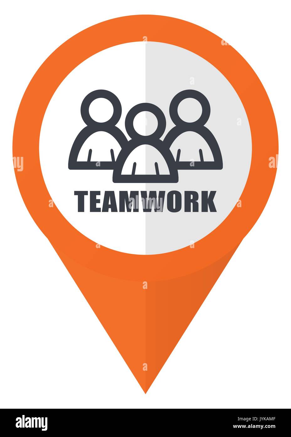 Teamwork orange pointer vector icon in eps 10 isolated on white ...