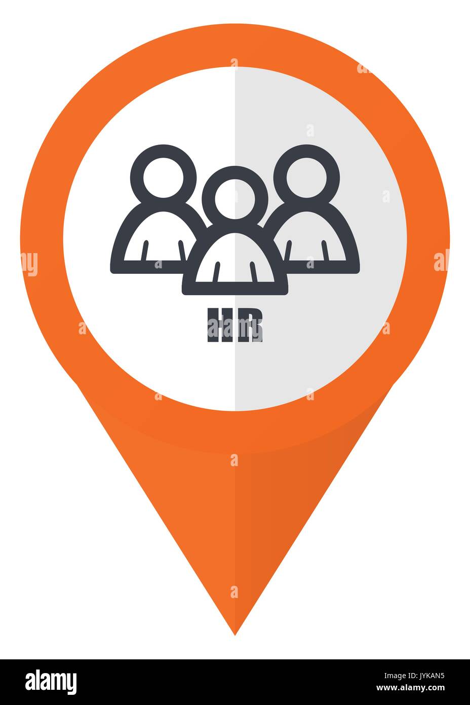 HR orange pointer vector icon in eps 10 isolated on white background ...