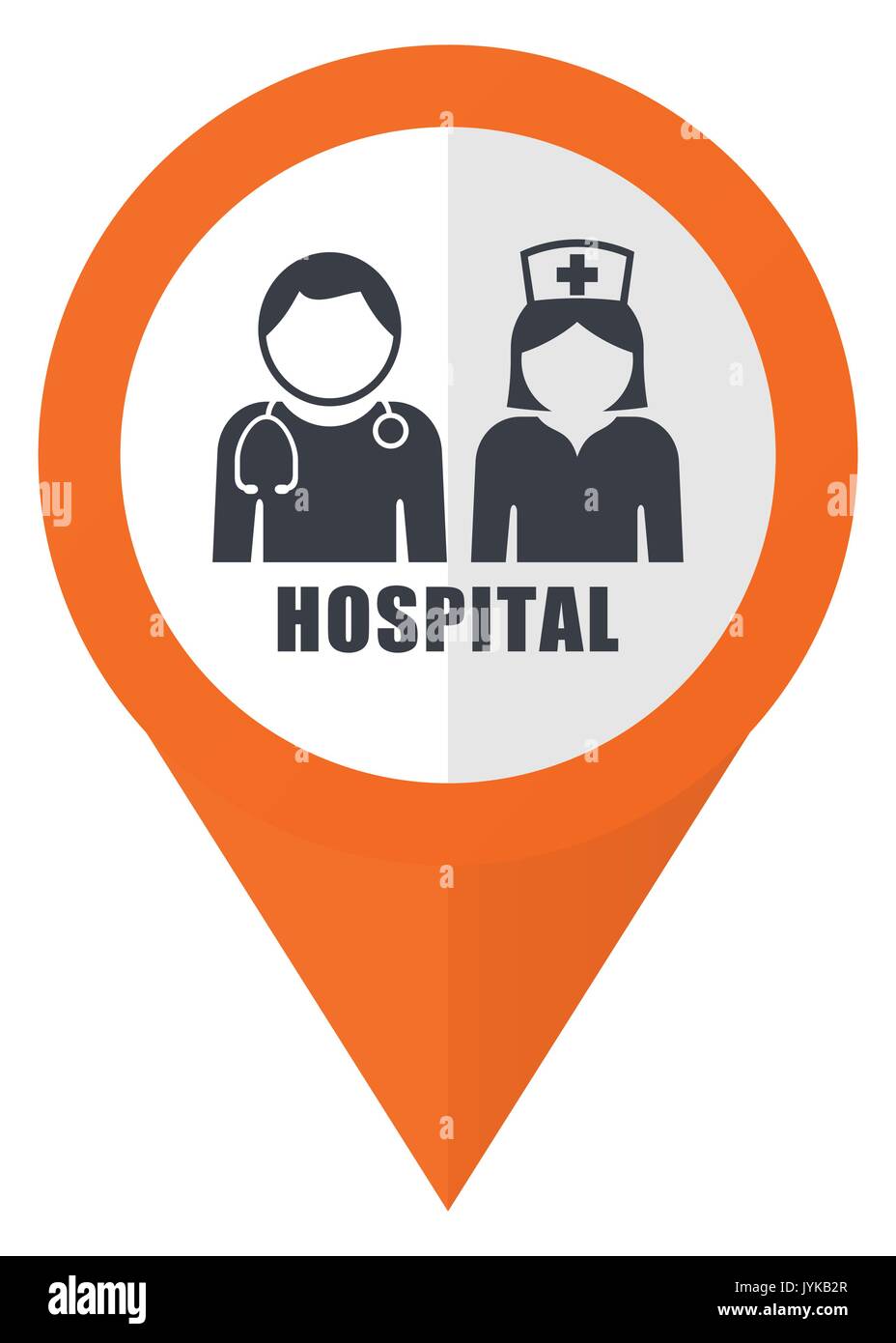Hospital orange pointer vector icon in eps 10 isolated on white ...
