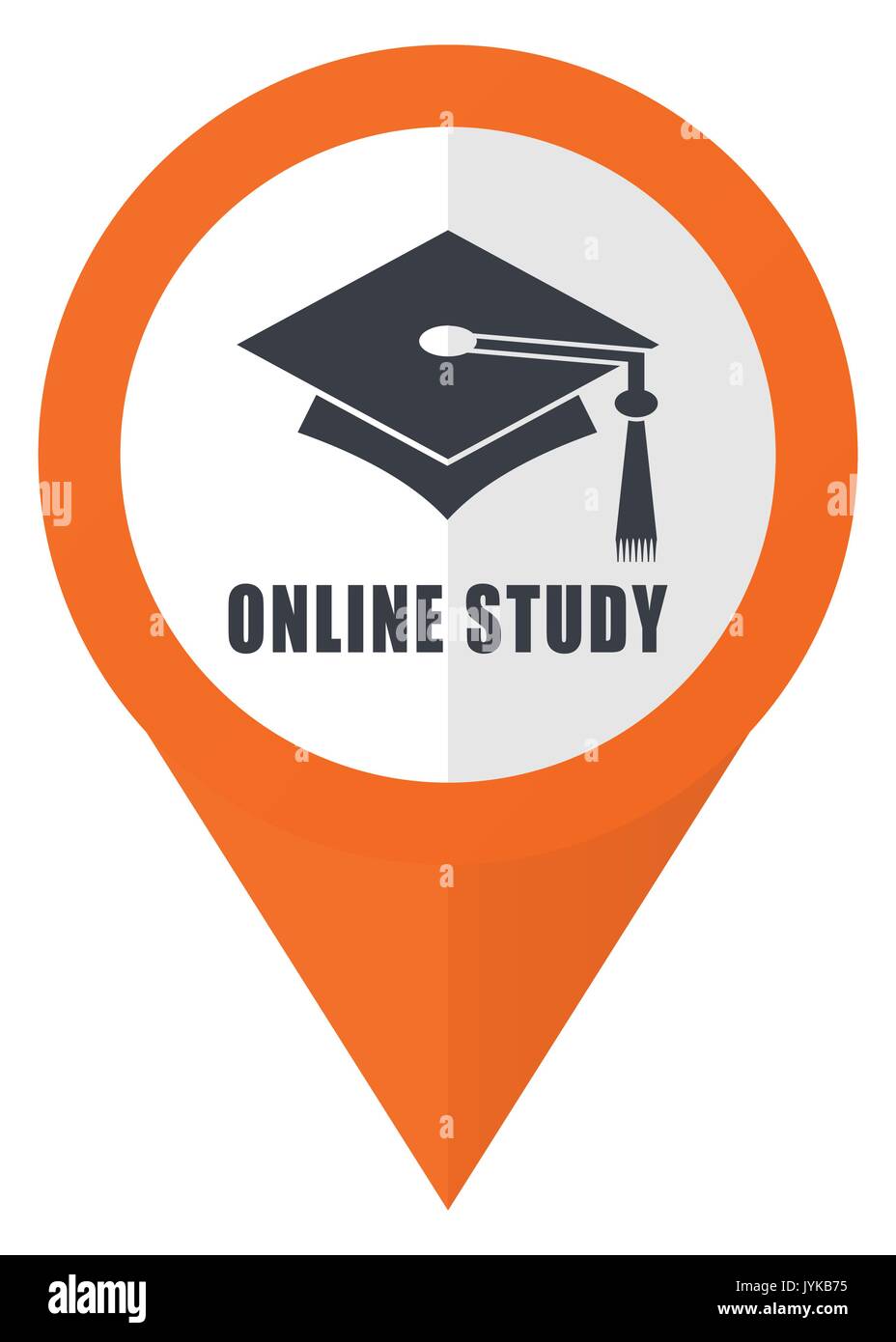 Online, study orange pointer vector icon in eps 10 isolated on white ...