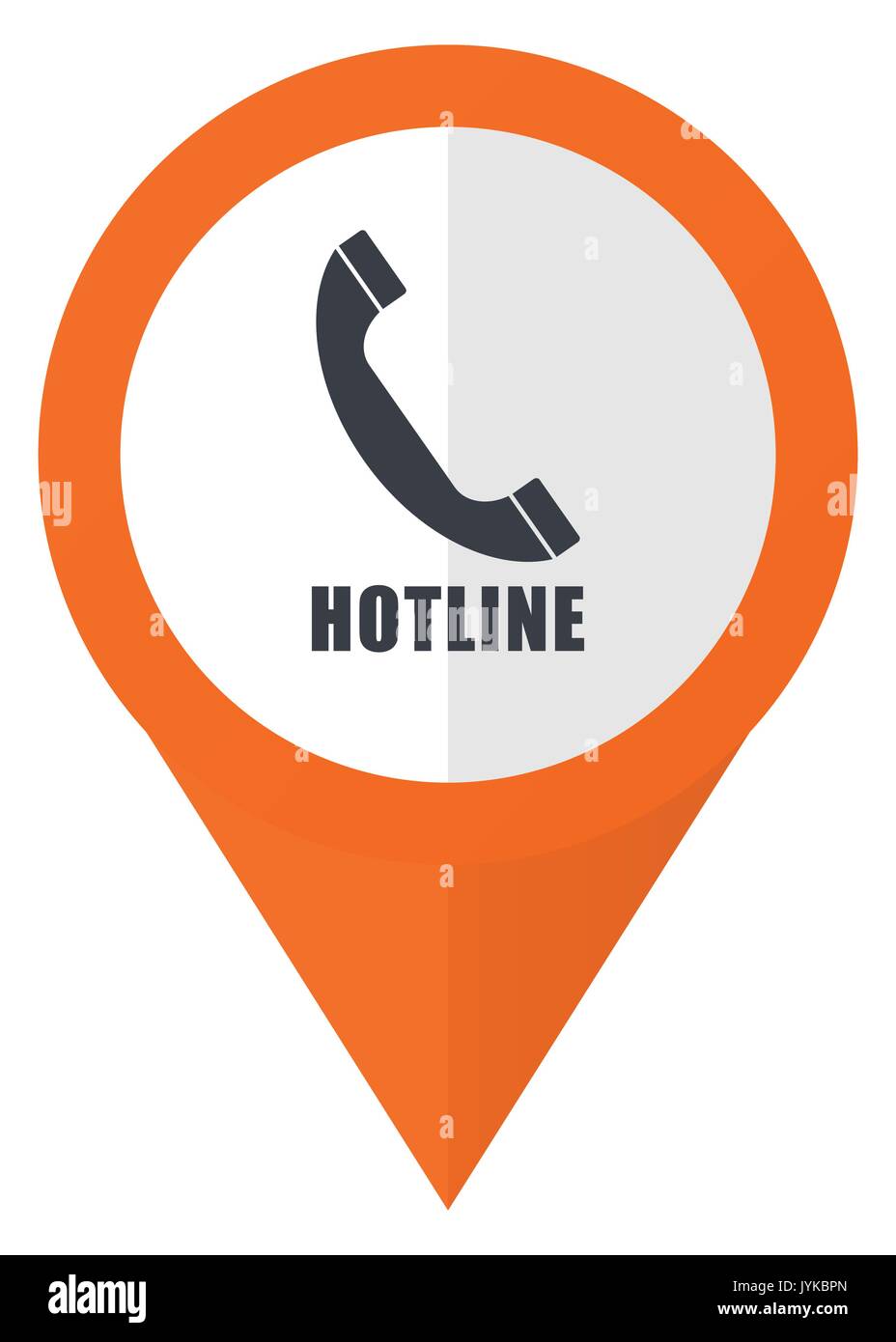 Hotline orange pointer vector icon in eps 10 isolated on white ...