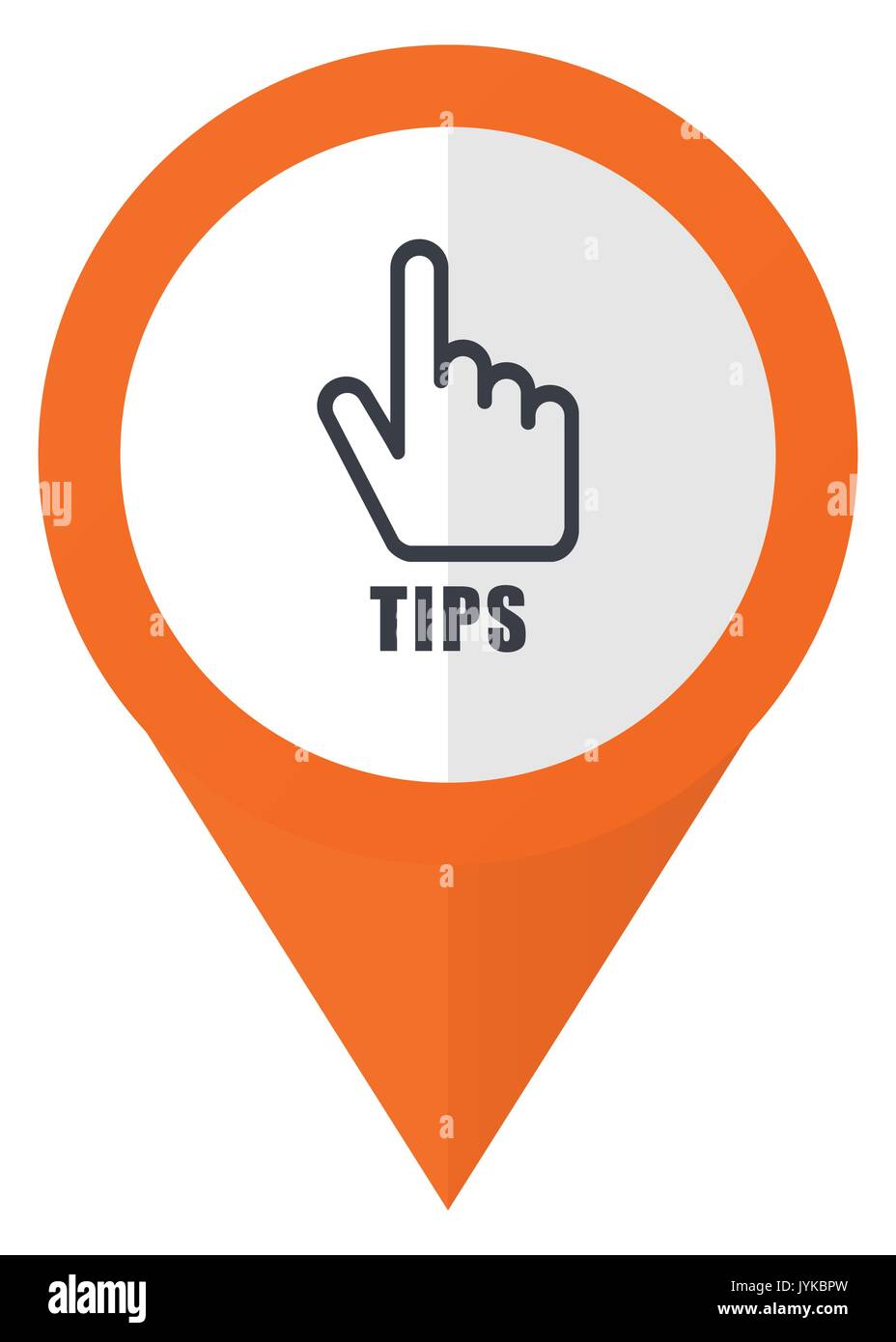 Tips orange pointer vector icon in eps 10 isolated on white background ... Tips orange pointer vector icon in eps 10 isolated on white background ...