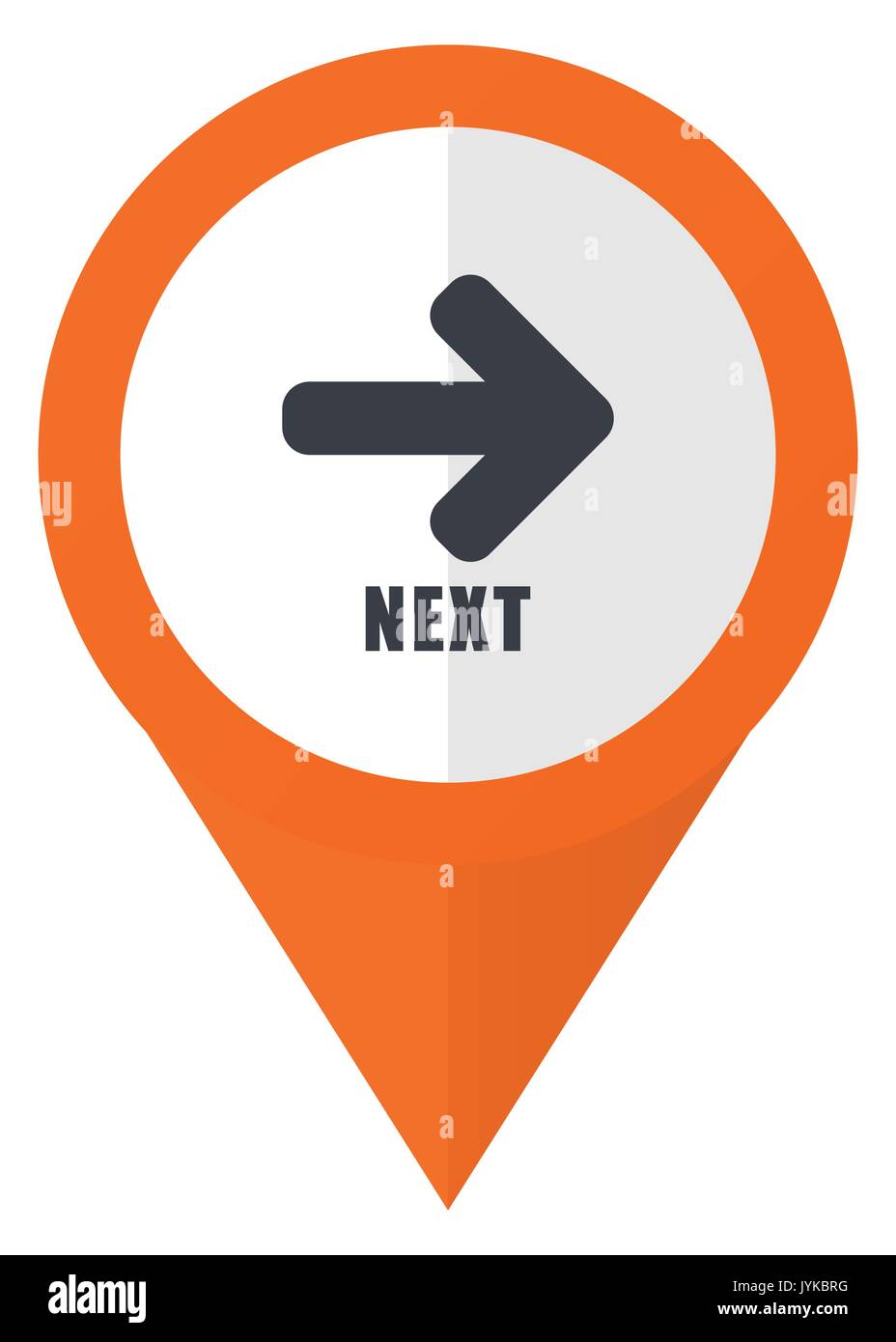 Next orange pointer vector icon in eps 10 isolated on white background ...