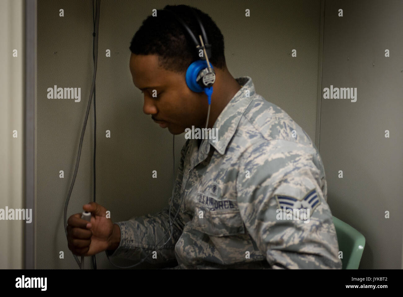 Senior Airman Alphonso Carter, 374th Public Health technician, prepares ...