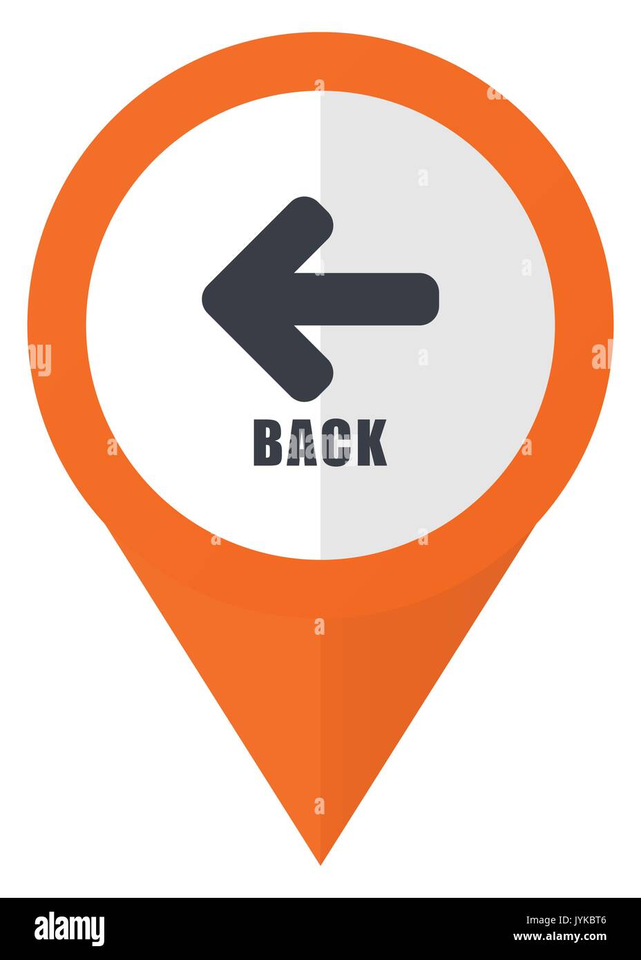 Back orange pointer vector icon in eps 10 isolated on white background ...