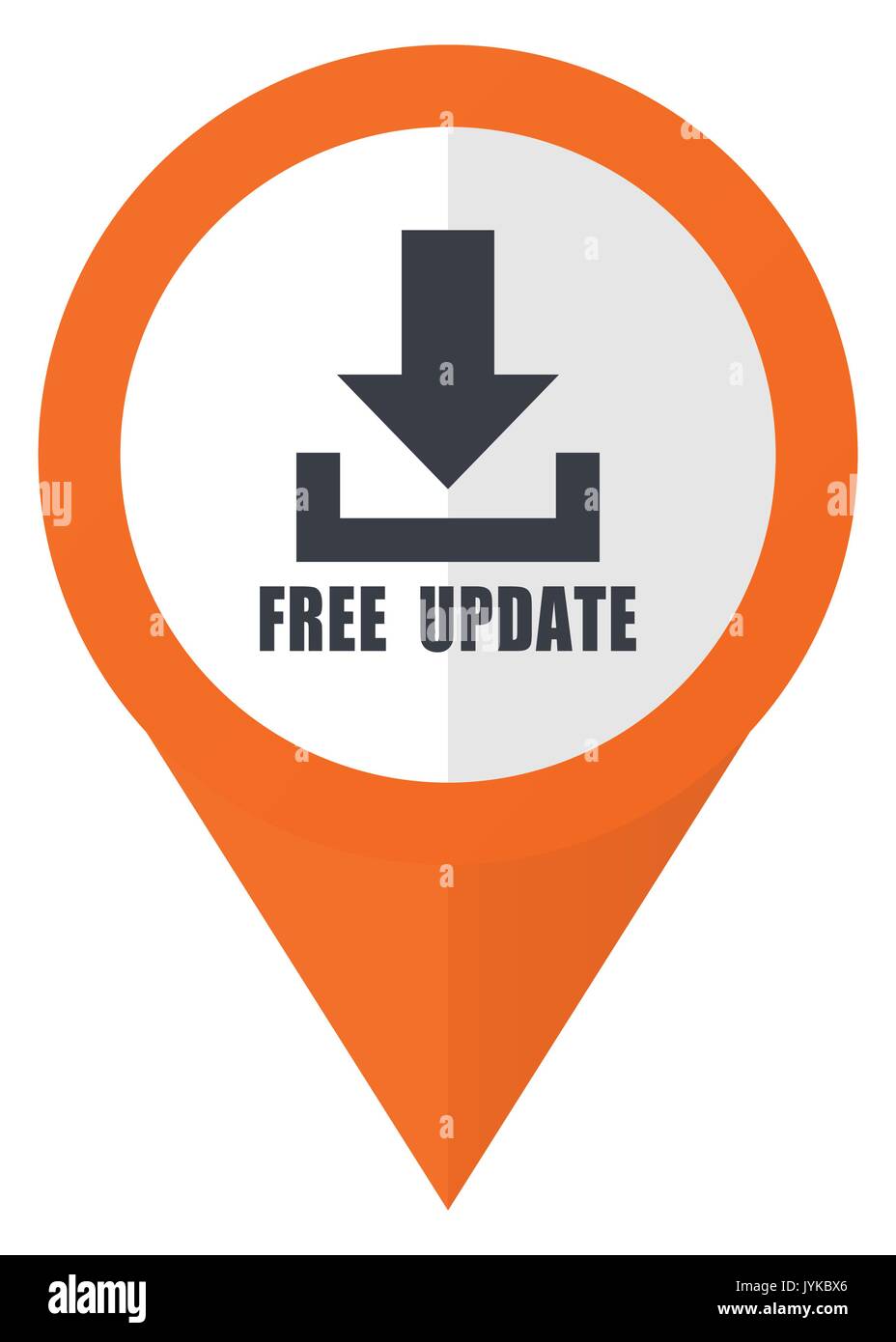 Free update orange pointer vector icon in eps 10 isolated on white ...