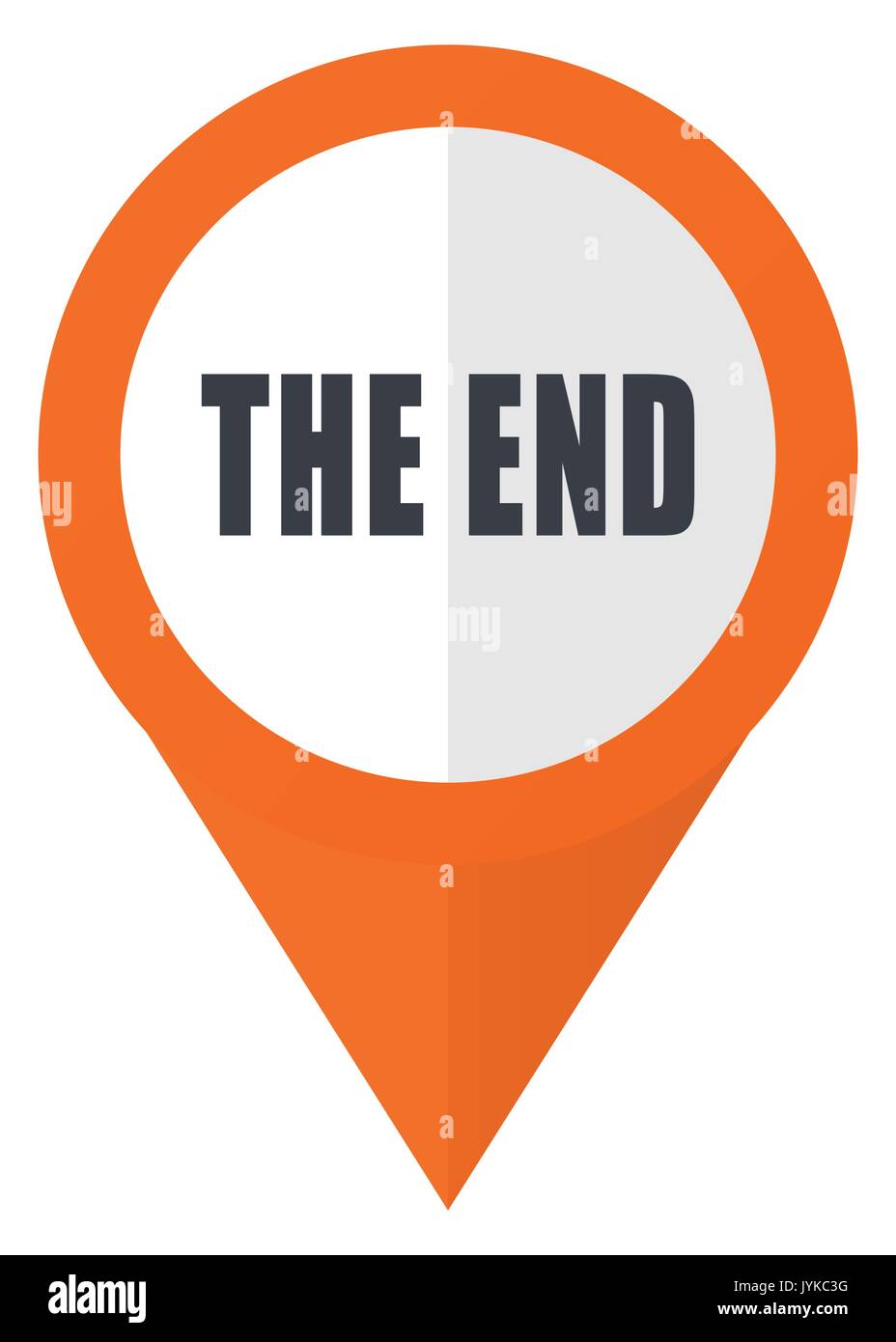 The end orange pointer vector icon in eps 10 isolated on white ...
