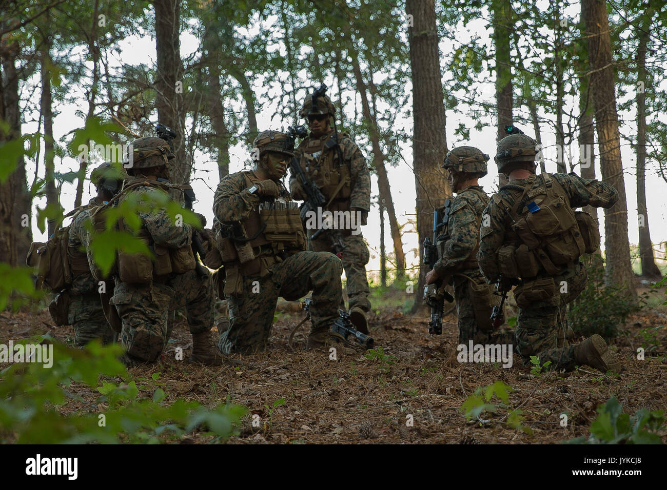U.S. Marines with 1st Battalion, 6th Marine Regiment gather in their ...
