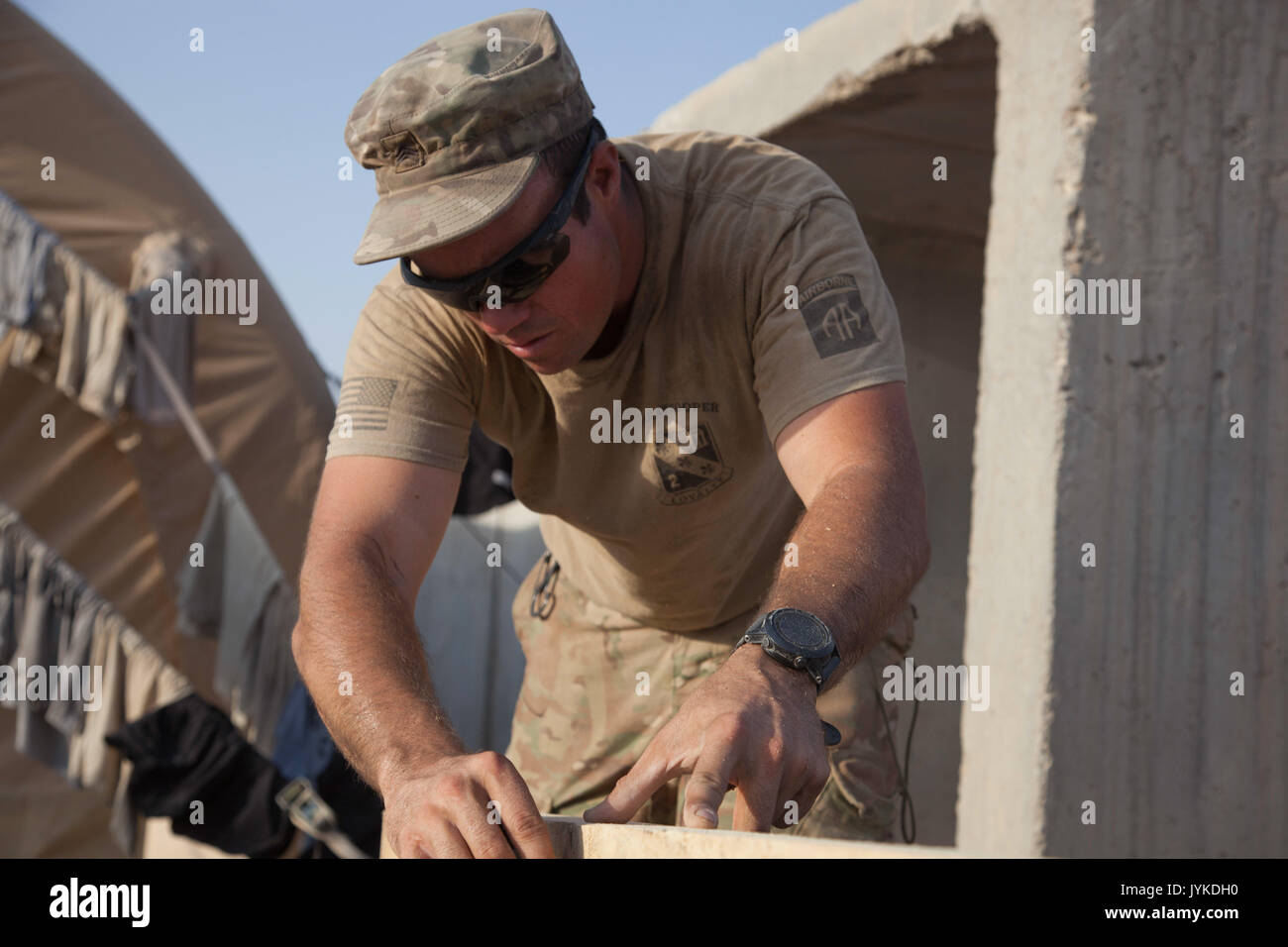 U.S. Army Sgt. Tyler Hall, deployed in support of Combined Joint Task ...