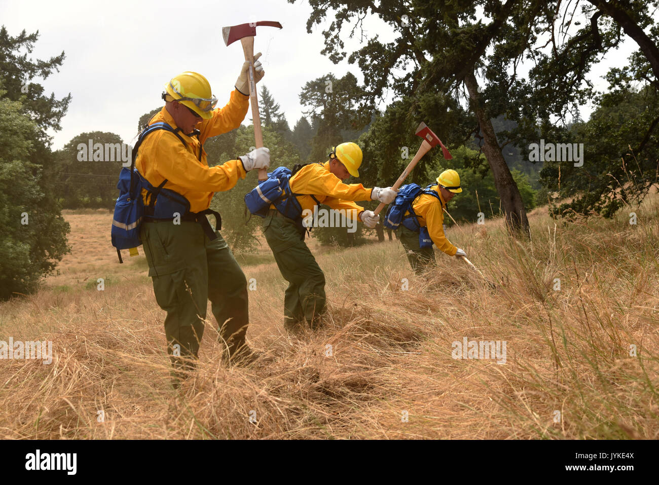 Oregon National Guard Soldiers and Airmen practice digging fire lines ...