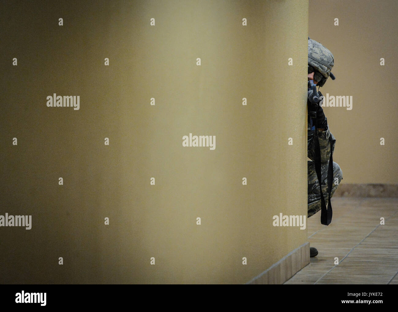 An Airman assigned to the 56th Security Forces Squadron guards an ...