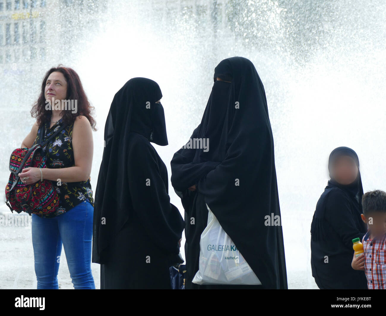 Burqa headscarf Arab Arabic medical tourist European city Munich for ...