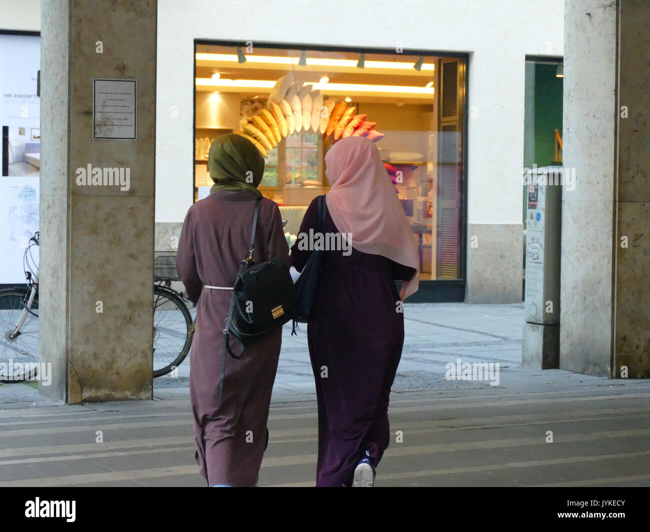 Burqa headscarf Arab Arabic medical tourist European city Munich for ...