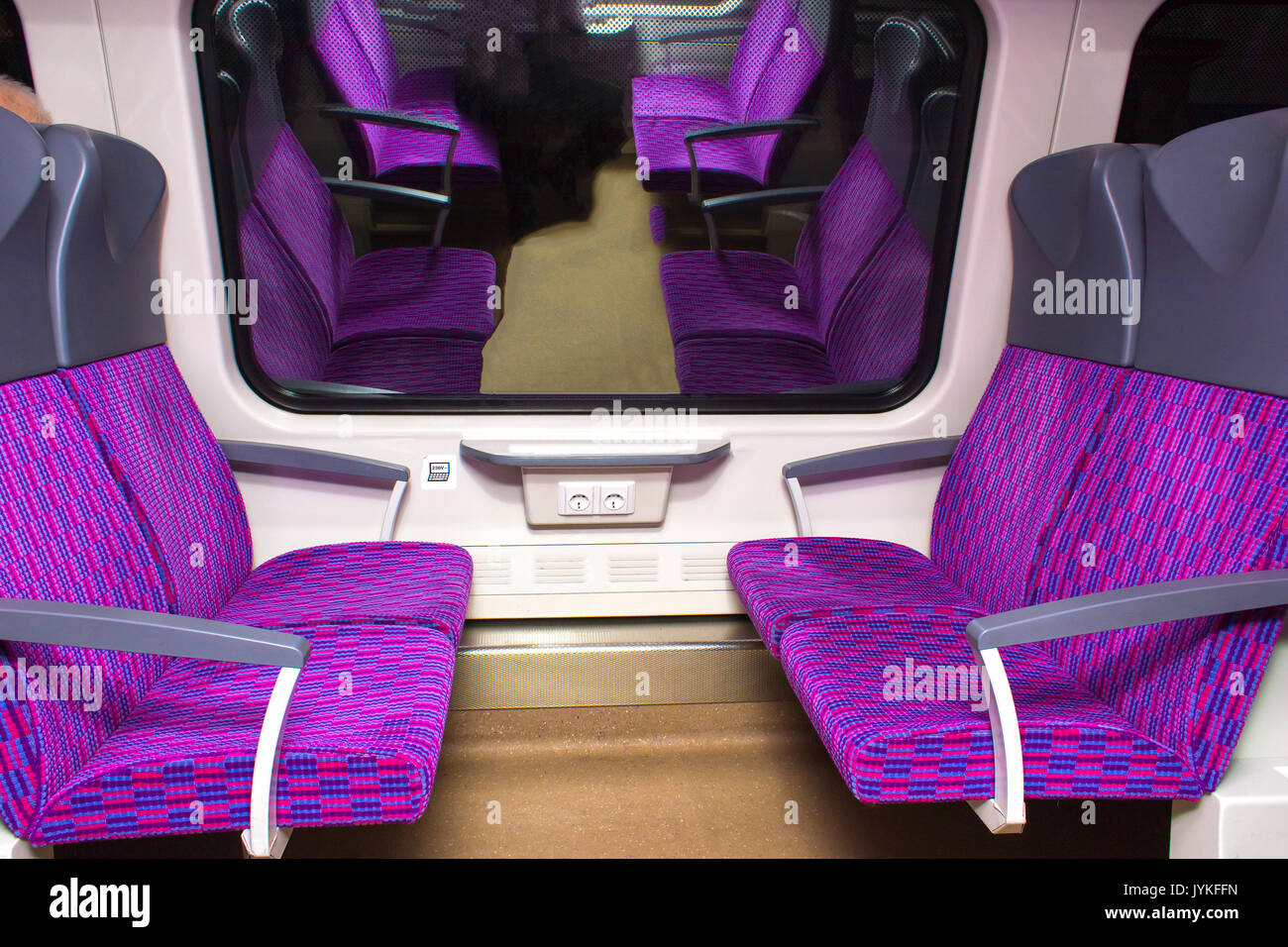 Emtpy interior of the train for long and short distance Stock Photo - Alamy