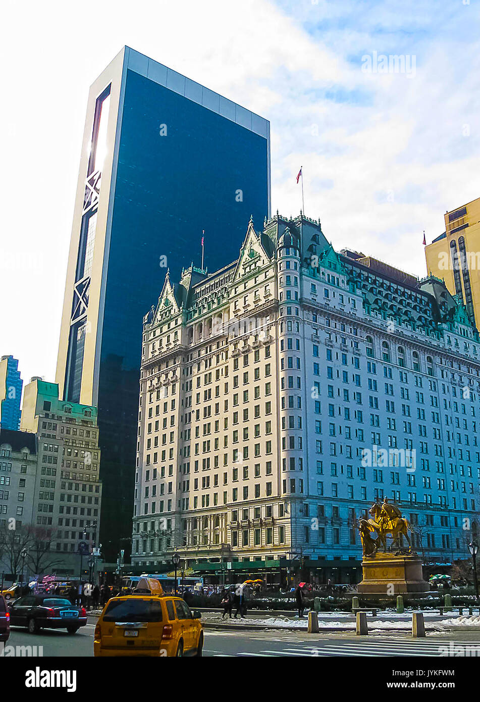 New York, USA - February 13, 2013: Legendary Plaza hotel is a landmark ...