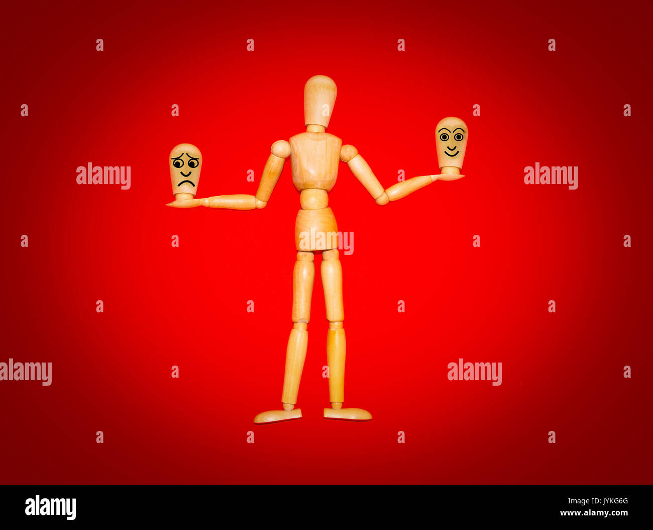 The wooden figure and various human emotions Stock Photo - Alamy