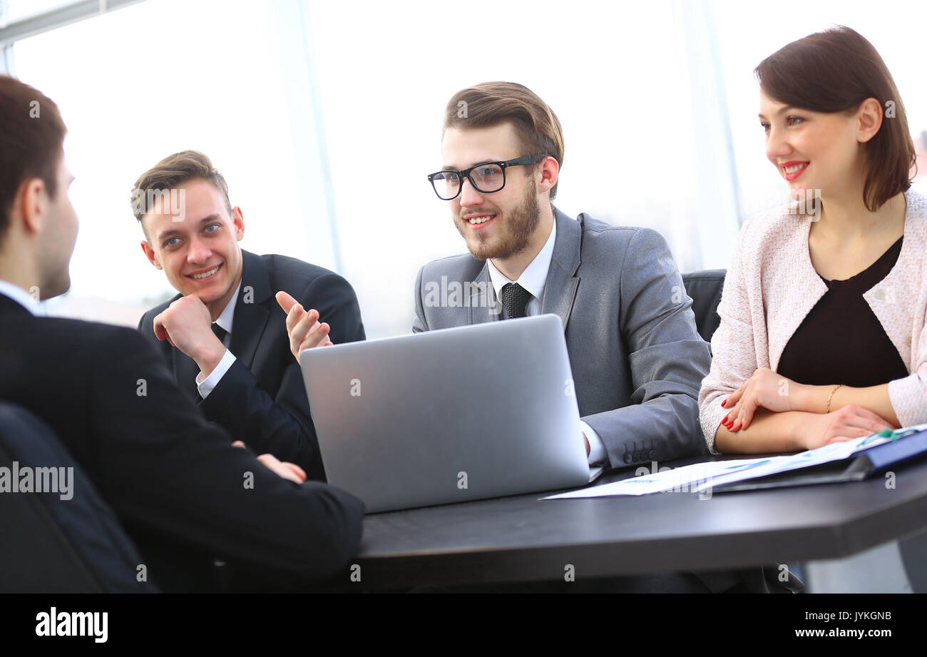 Manager communicates with the client in the office Stock Photo - Alamy