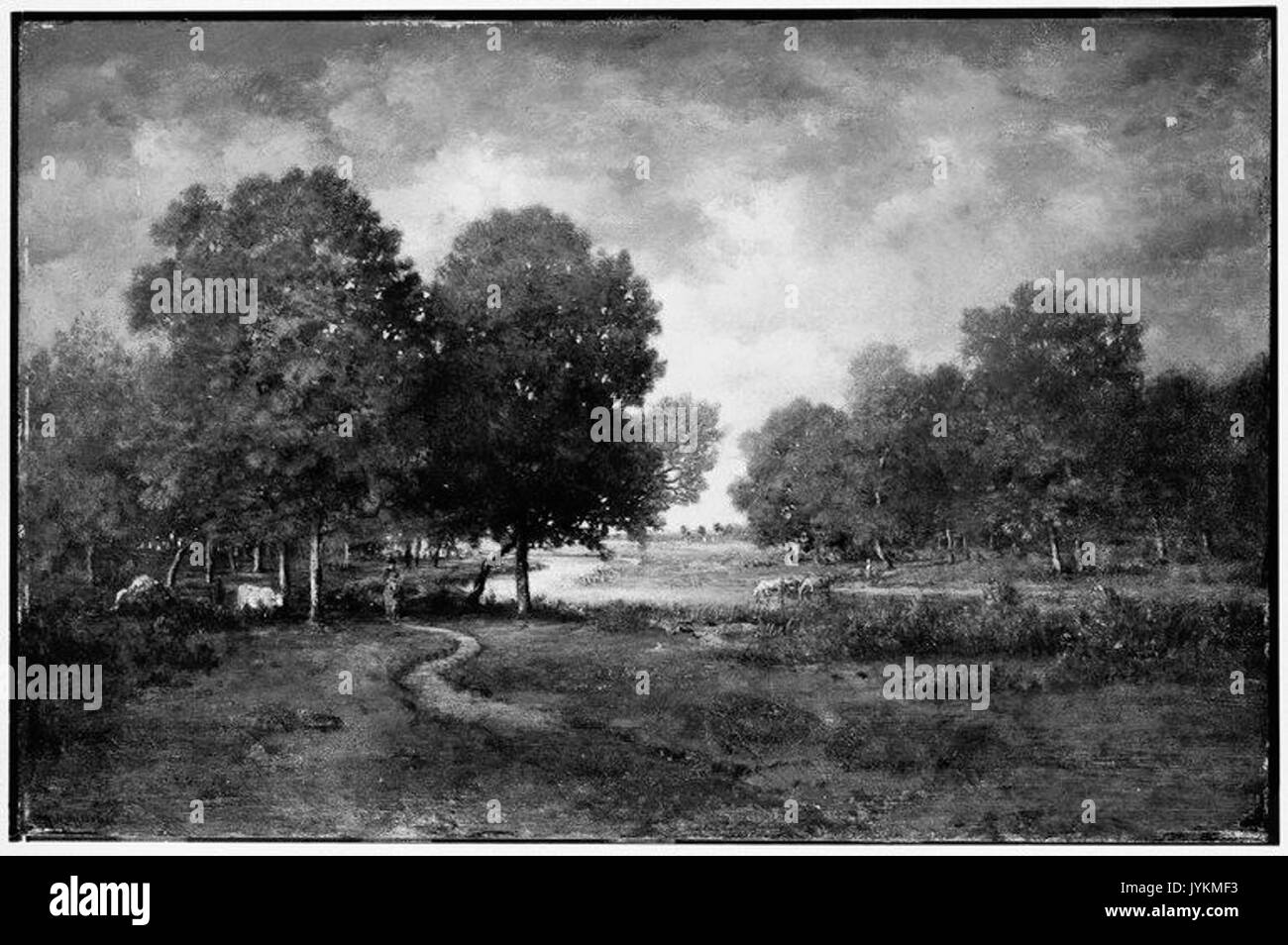 Serene meadow scene Black and White Stock Photos & Images - Alamy