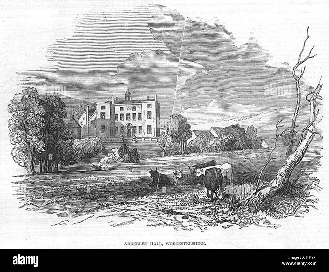 Abberley Hall in 1846 Stock Photo - Alamy