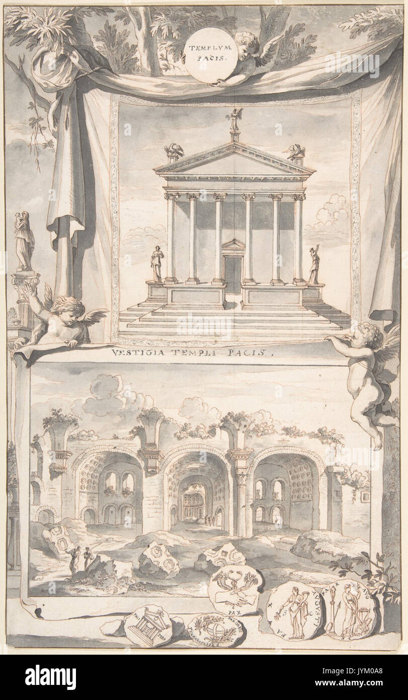 A Reconstruction of the Templum Pacis (above) and a View of the Ruins ...
