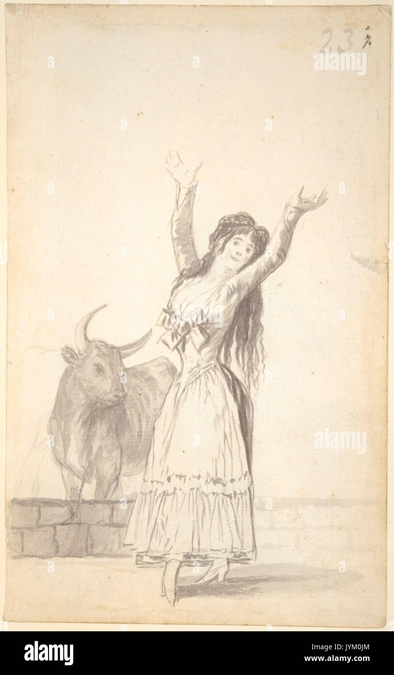 A Young Woman and a Bull MET APS3077 Stock Photo - Alamy
