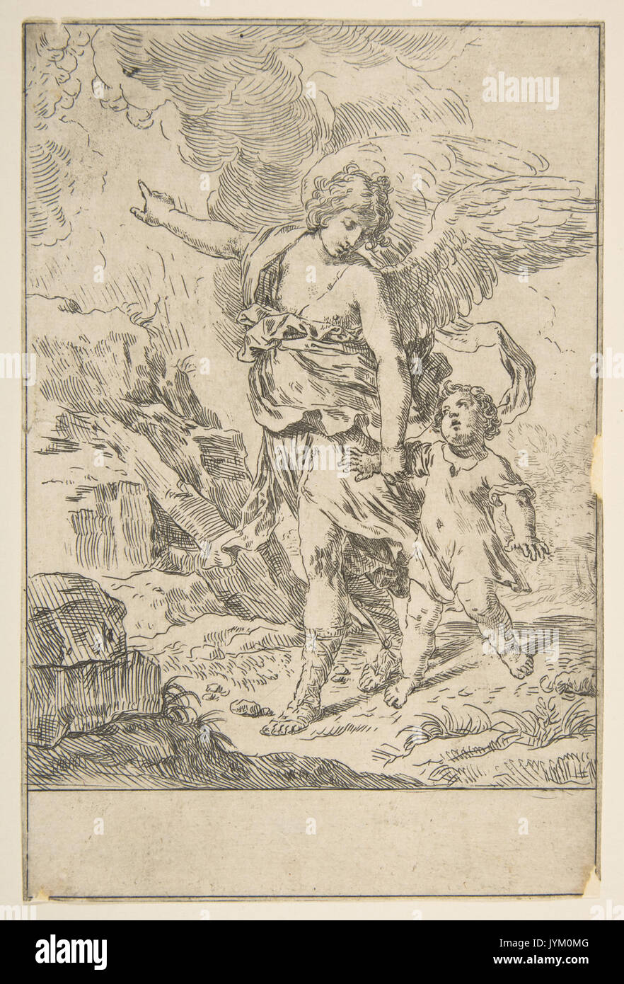 A guardian angel walking with a child MET DP815115 Stock Photo - Alamy