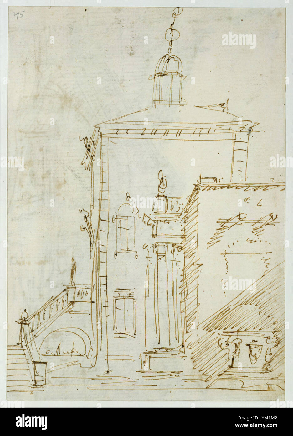 A Magnificent Pavilion by the Lagoon (recto); The Grand Canal, with the ...