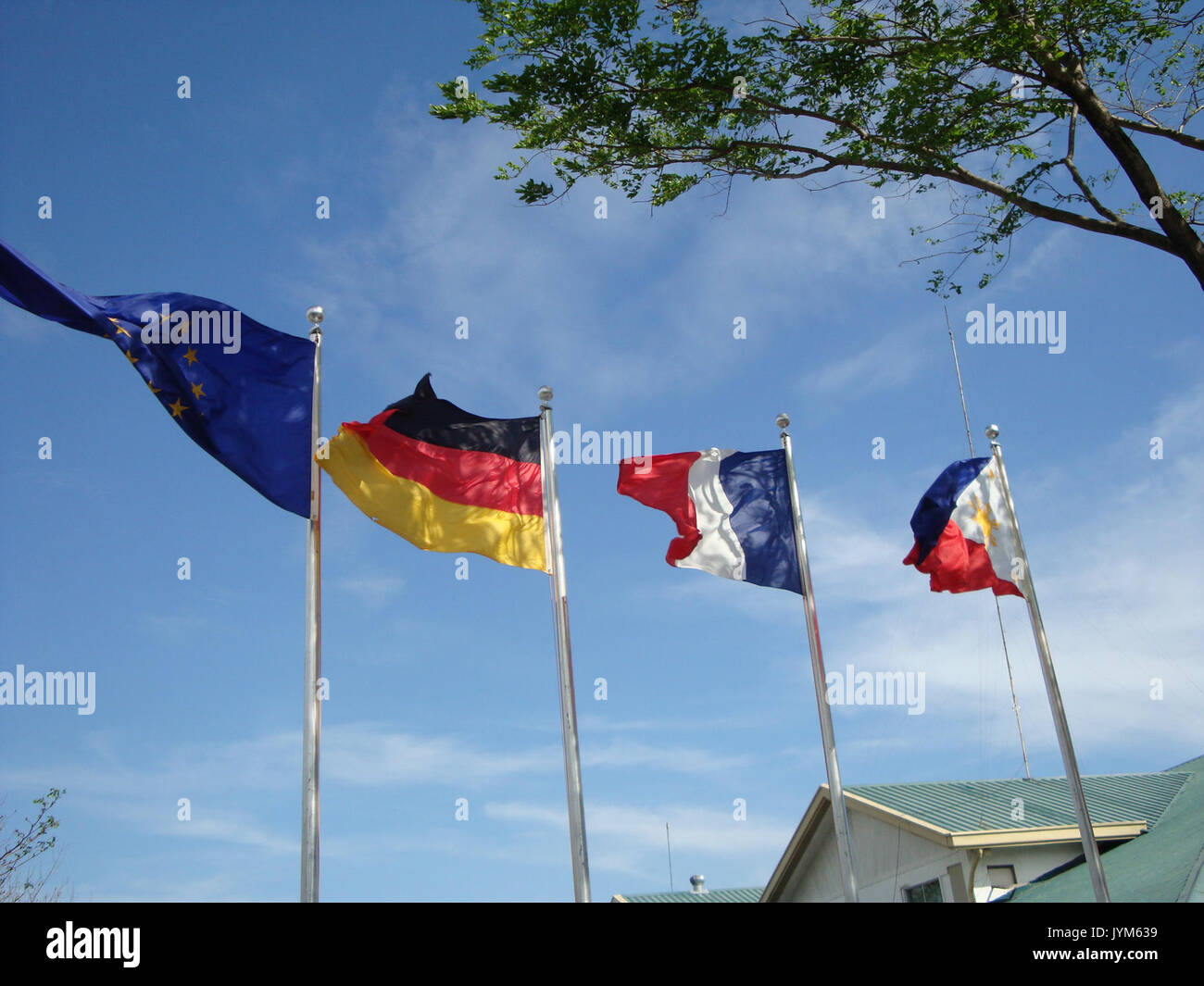 4 flags at EIS Stock Photo - Alamy