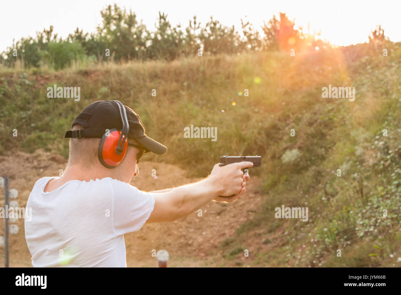 Young blond handsome secret service agent soldier training military ...