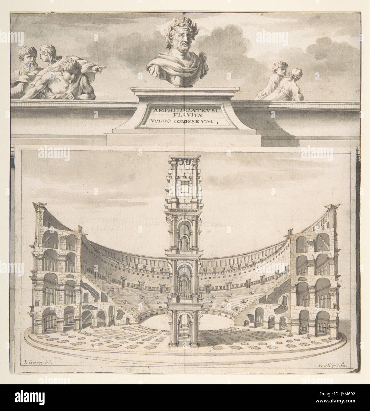 A Reconstruction of the Colosseum in Cross Section MET DP800268 Stock ...