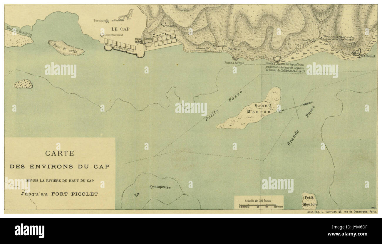 Carte des environs du Cap, Fort Picolet Stock Photo - Alamy