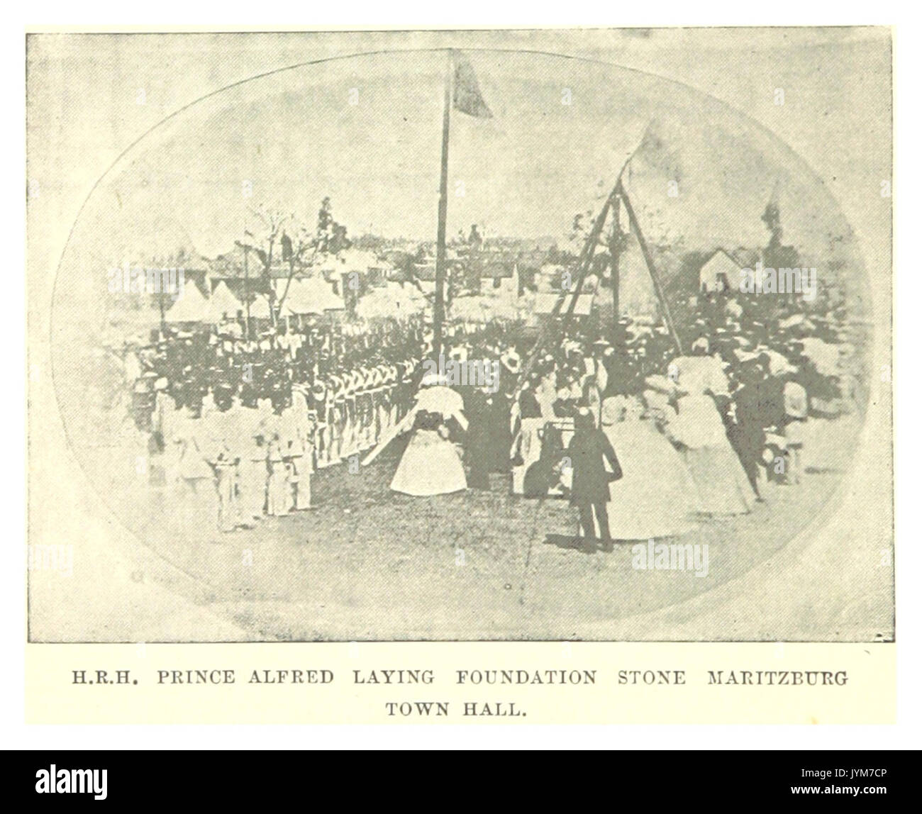 PMB 1898 H.R.H. Prince Alfred laying foundation stone Maritzburg Town ...