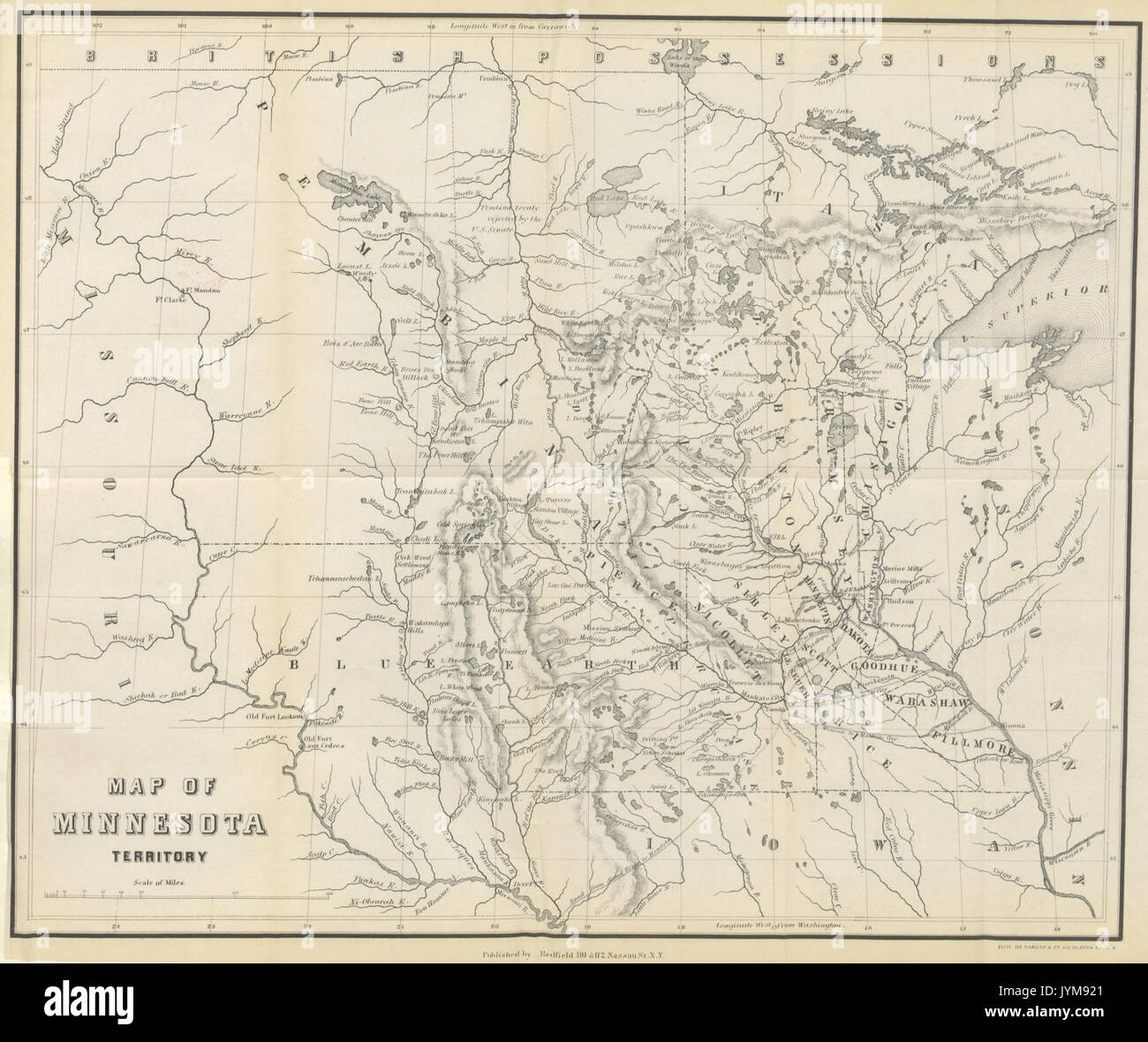 MINNESOTA 1856 Map of Minnesota Territory Stock Photo - Alamy