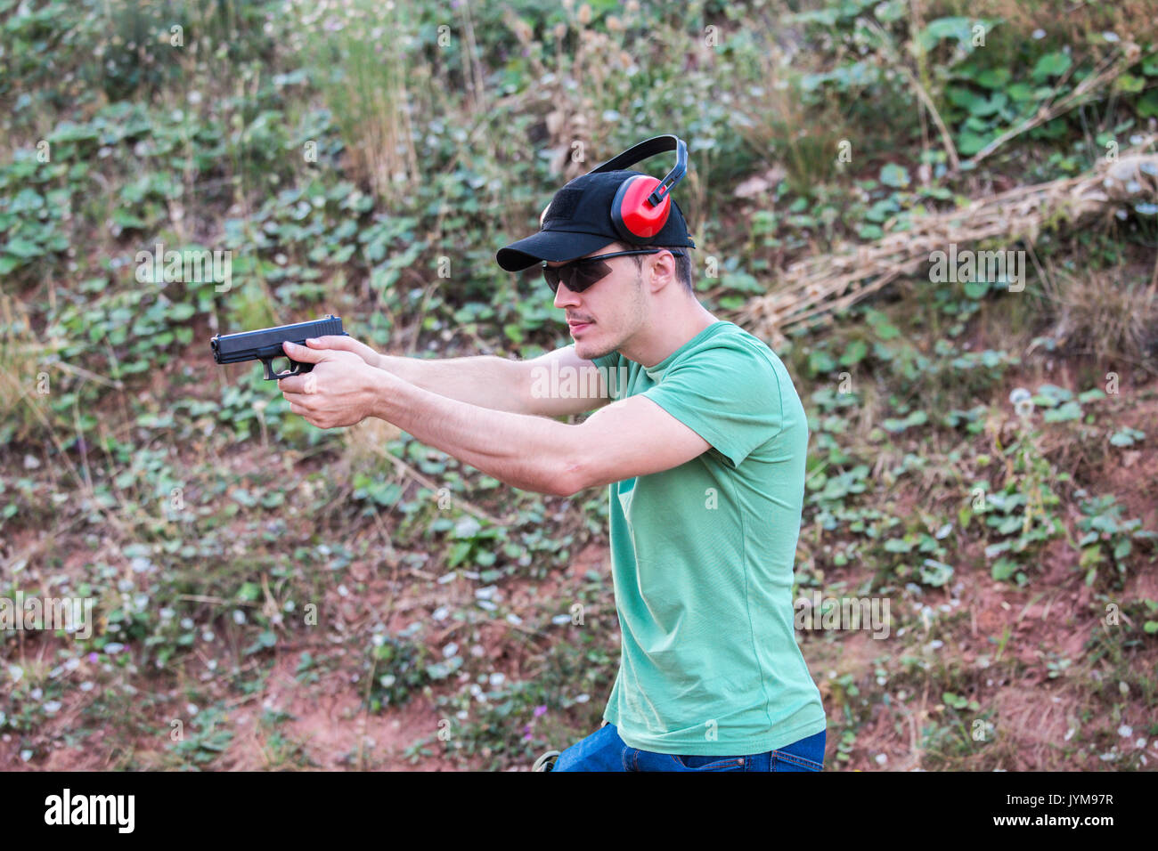 Policeman professional army special force training field aiming and ...